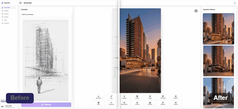 AI Elevation Drawings | Generate Architectural Elevations | Style2AI